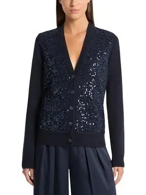 Michael Kors Lace Front Cardigan - Midnight