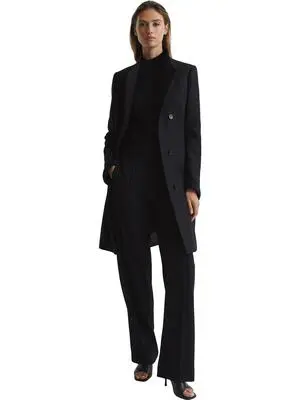 REISS Mia Wool-blend Mid-length Coat - Black