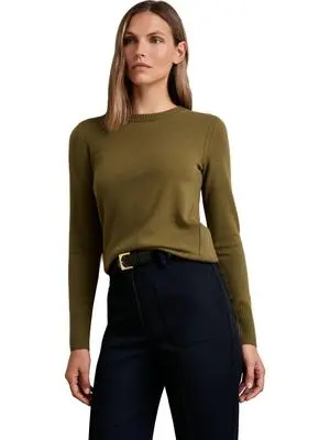 REISS Anya Wool-blend Jumper With Cashmere - Khaki Green