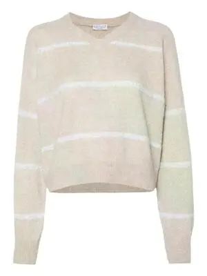 BRUNELLO CUCINELLI Striped Sequin-Embellished Jumper