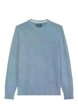 Marc O'polo Speckled-knit Crew-neck Sweater - Blue