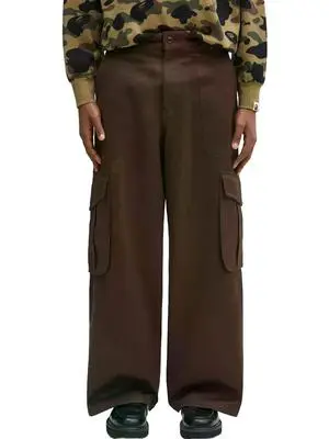 Kenzo Cotton Cargo Trousers - Brown