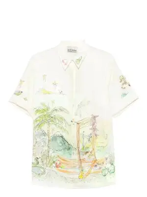 ALEMAIS Graphic-print Shirt - Neutrals