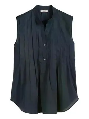 Marc O'polo Pleated Sleeveless Blouse - Blue