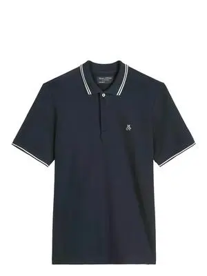 Marc O'polo Striped-collar Polo Shirt - Blue