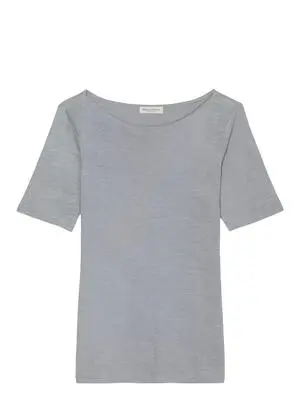 Marc O'polo Boat-neck Short-sleeve T-shirt - Grey