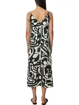Marc O'polo Abstract-print Midi Dress - Black