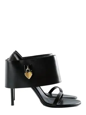 Givenchy Leather Heeled Sandals With Heart-shaped Embellishment - Black