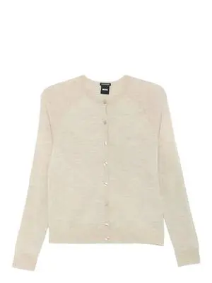 BOSS Wool Raglan Sleeve Cardigan - Neutrals