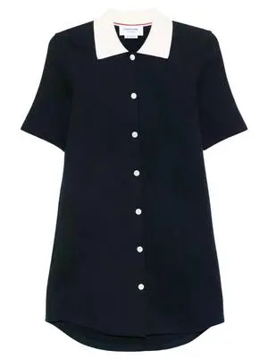 Thom Browne Fine-ribbed Mini Dress - Blue