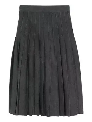 Thom Browne Pleated Pointelle Midi Skirt - Grey