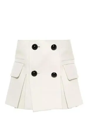 Sacai Pleated Thigh-length Shorts - Grey