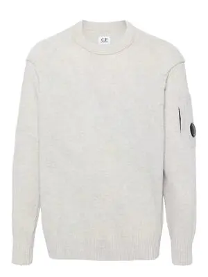 C.P. COMPANY Lens-detailed Crewneck Sweater - Grey