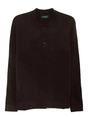 ZANONE Knitted Polo Shirt - Brown
