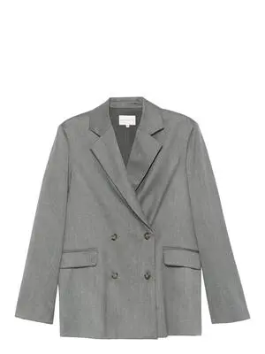 Loulou De Saison Tailored Double-breasted Twill Blazer - Grey