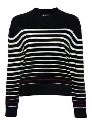 A.p.c. Striped Wool Sweater - Blue