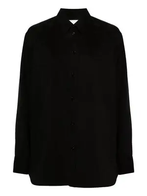 JIL SANDER Long-sleeve Wool Shirt - Black