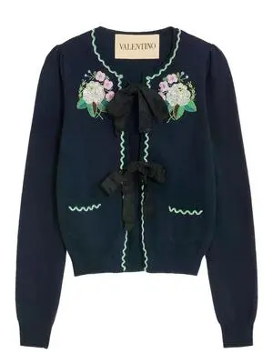 Valentino Garavani Embroidered Cardigan - Blue