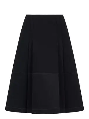 Marni Pleated Midi Skirt - Black