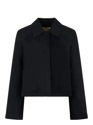 Marni Cropped Button-Up Jacket Black