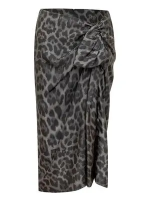 Stella McCartney Leopard-print Skirt - Grey
