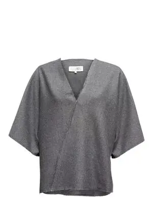 MAISON MARGIELA Raw-cut Detail Blouse - Grey