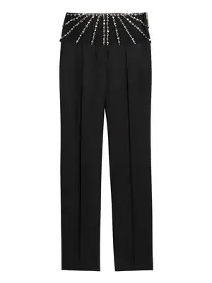 Stella McCartney Crystal-embellished Straight-leg Trousers - Black