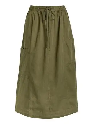 DAMSON MADDER Vika Cotton Midi Cargo Skirt - Olive