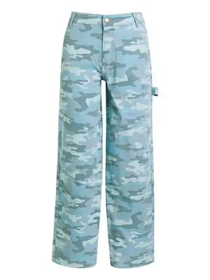 DAMSON MADDER Drew Camouflage Straight-leg Jeans - Blue