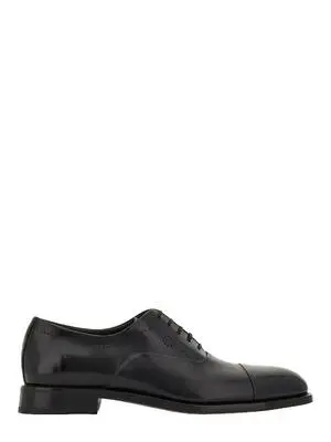 FERRAGAMO Tramezza Oxford With Toe Cap - Black