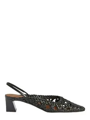 GIUSEPPE ZANOTTI Brendha Cage 45 Woven Leather Slingback Pumps