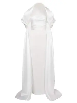 Solace London Vera Satin Bustier Gown - White