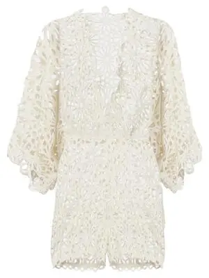 Norma Kamali Crochet Cotton-blend Minidress - White