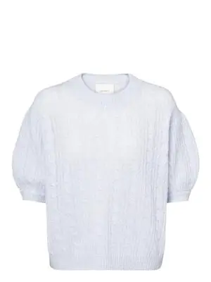 LISA YANG Kenzie Cable-knit Cashmere And Silk Sweater - Blue