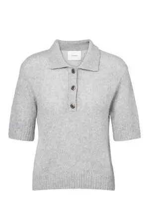 LISA YANG Masy Cashmere And Silk Polo Shirt - Grey
