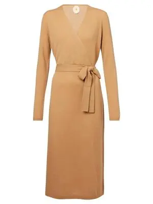 Jardin Des Orangers Wool And Cashmere Wrap Dress - Brown