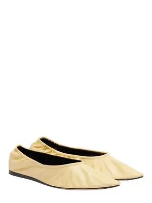 THE ROW Liisa Leather Ballet Flats - Yellow
