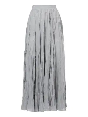 TOTEME Plissé Cotton-blend Maxi Skirt - Grey