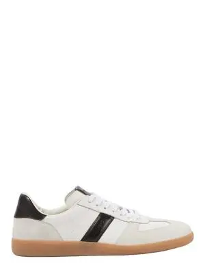 TOM FORD Archer Suede-trimmed Leather Sneakers - White