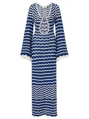 BANANHOT Rey Knitted Cotton-blend Maxi Dress - Blue