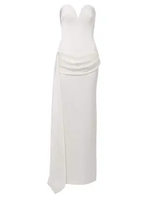 Alex Perry Bridal Draped Strapless Gown - White