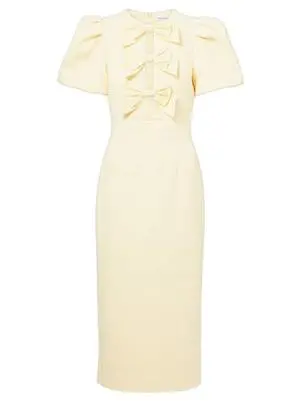 Rebecca Vallance Annabelle Bow-detail Crêpe Midi Dress - Yellow