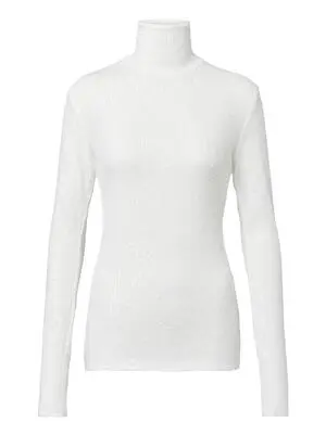 Norma Kamali Sequined Turtleneck Sweater - White