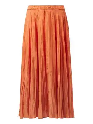 JOSEPH Sully Silk Midi Skirt - Orange