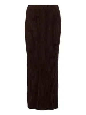 Jardin Des Orangers Ribbed-knit Cashmere Maxi Skirt - Brown