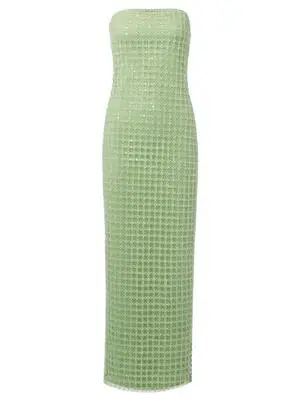 ROTATE BY BIRGER CHRISTENSEN Embellished Strapless Gown - Green