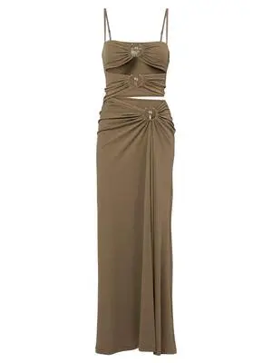 Christopher Esber Orbit Ruched Maxi Dress - Green