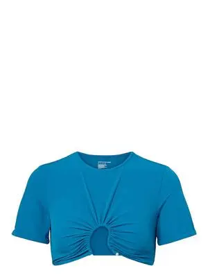 Christopher Esber Crescent Gathered Crop Top - Blue