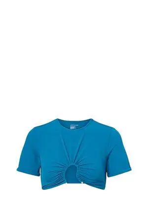 Christopher Esber Crescent Gathered Crop Top - Blue