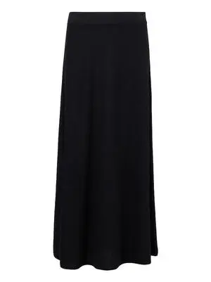 LISA YANG Torie High-rise Cashmere Maxi Skirt In Dark Oak - Black